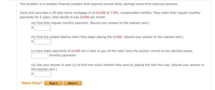 Solved This problem is a complex financial problem that | Chegg.com