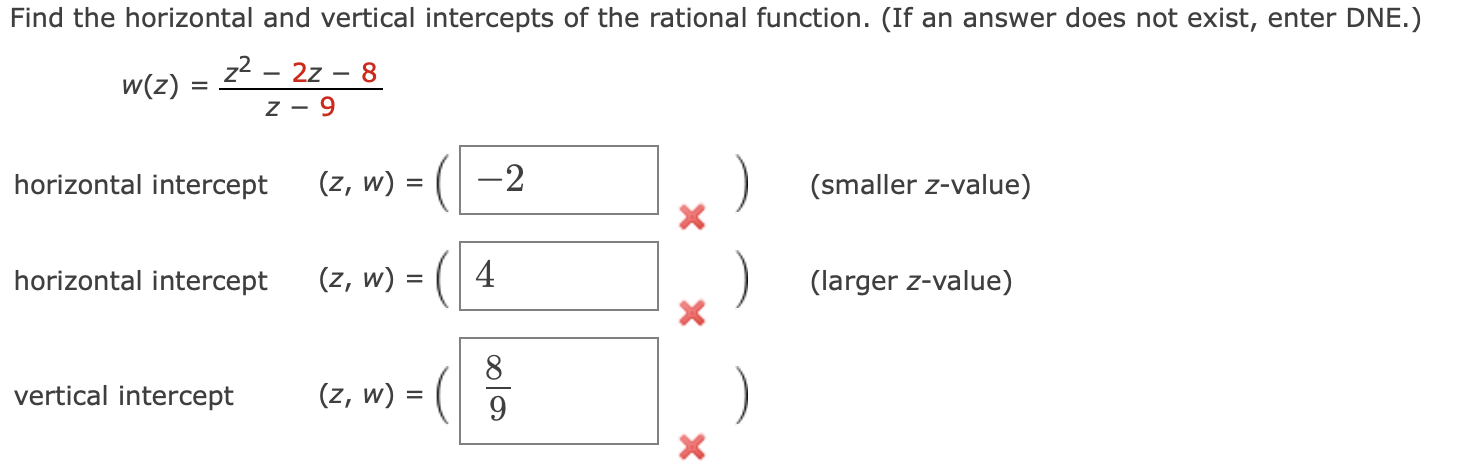 Solved Find the horizontal and vertical intercepts of the | Chegg.com
