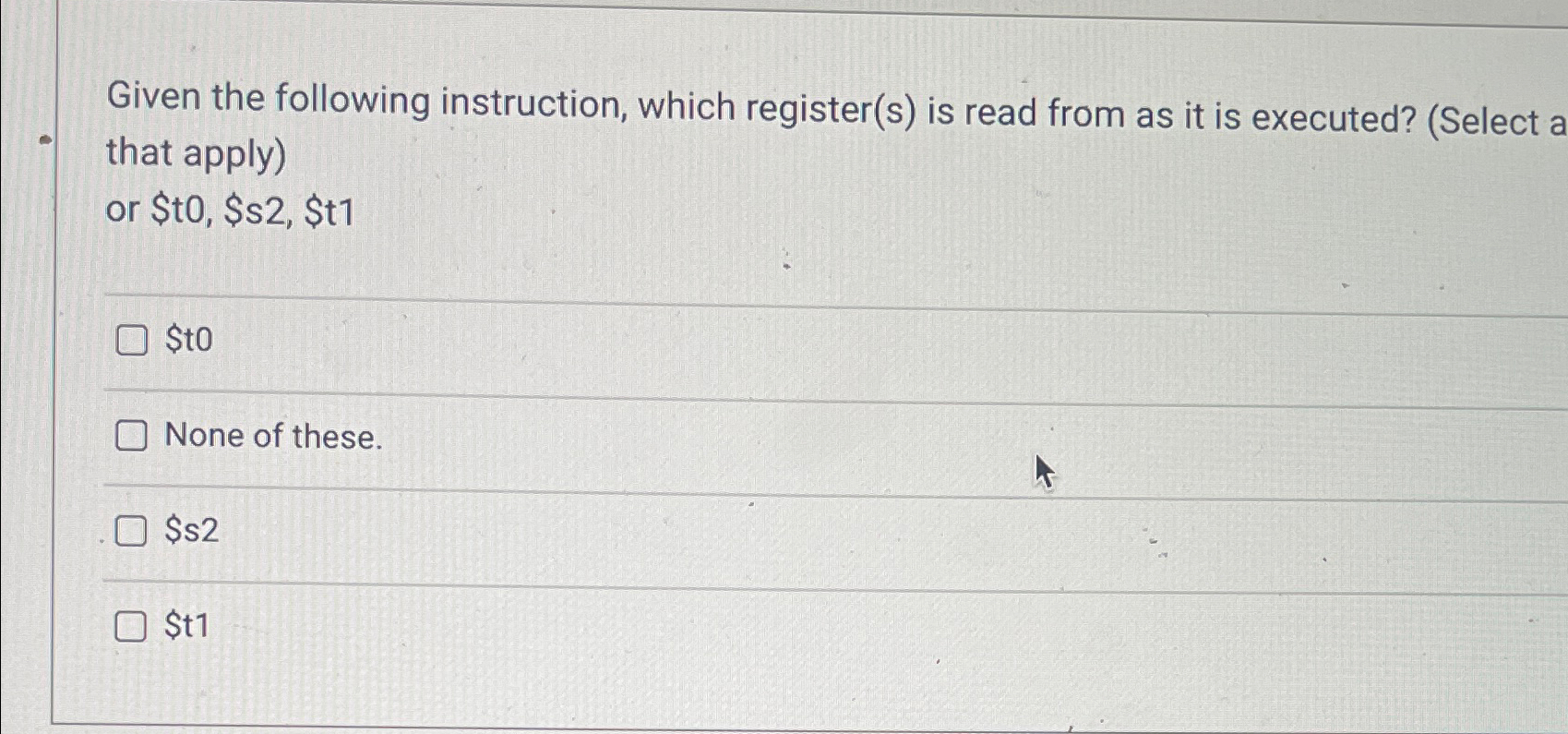 Solved Given the following instruction, which register(s) | Chegg.com