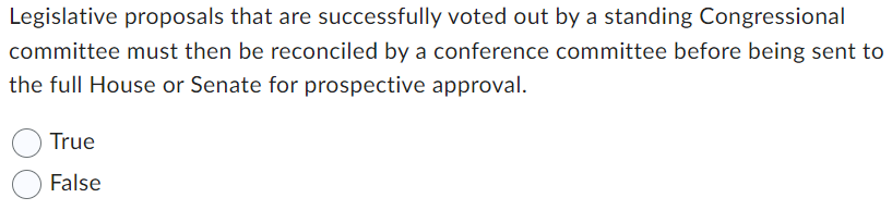 Solved Legislative proposals that are successfully voted out | Chegg.com
