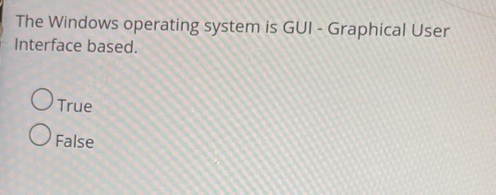 Solved The Windows operating system is GUI - Graphical User | Chegg.com