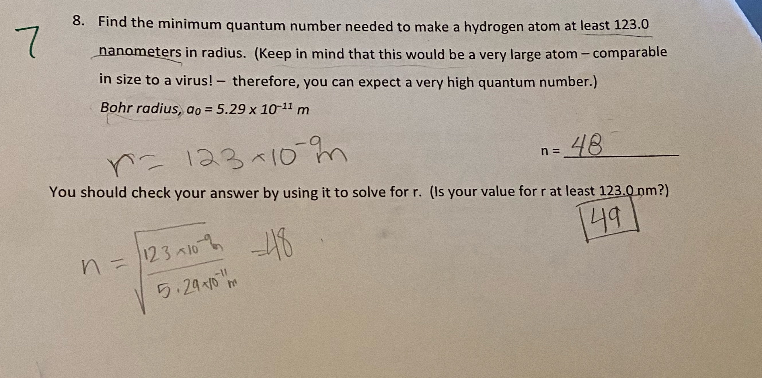 Solved Find the minimum quantum number needed to make a | Chegg.com