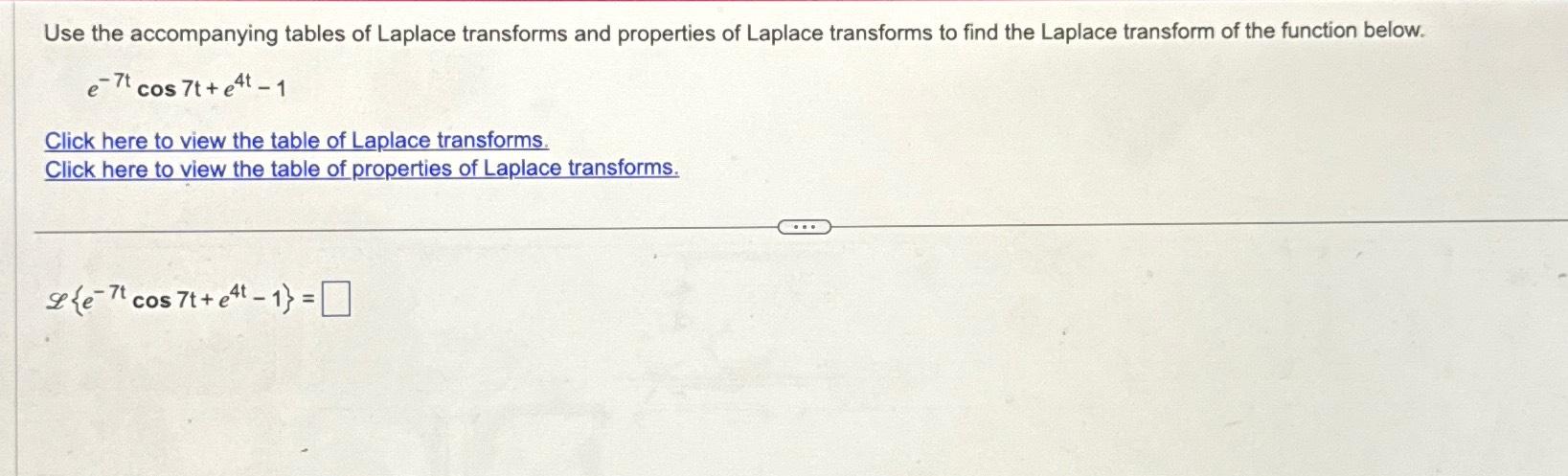 Solved 8. ﻿Use the accompanying tables of Laplace transforms | Chegg.com