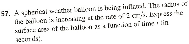 Solved A spherical weather balloon is being inflated. The | Chegg.com