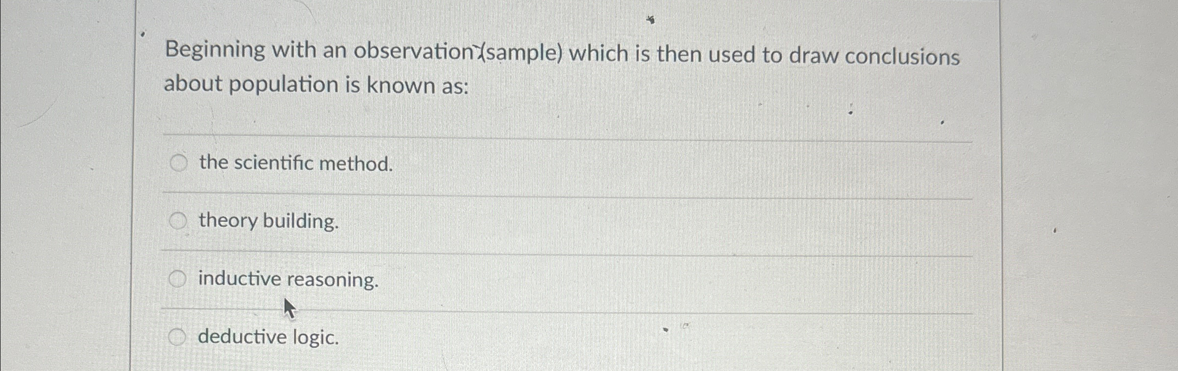 Solved Beginning with an observation'(sample) ﻿which is then | Chegg.com