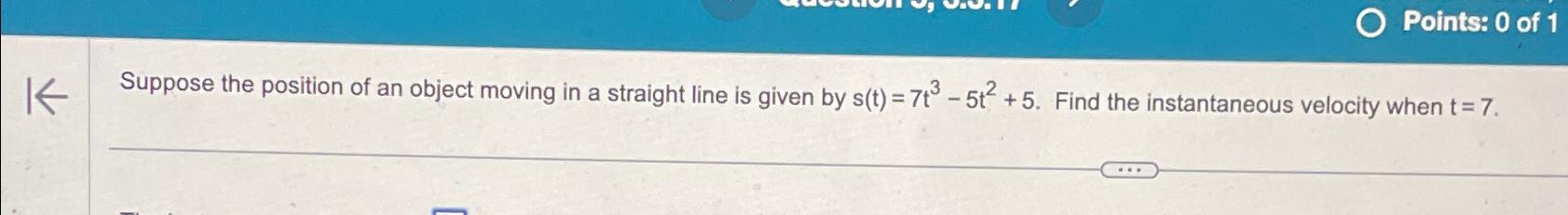 Solved Points: 0 ﻿of 1Suppose the position of an object | Chegg.com