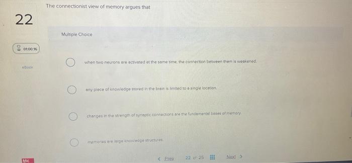 Solved The connectionist view of memory argues that Multiple | Chegg.com