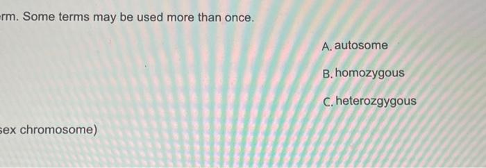 Solved Match each description to the most appropriate term. | Chegg.com