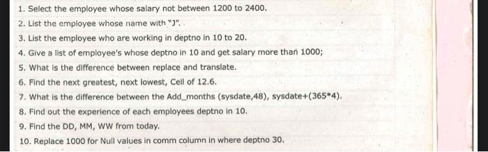 1. Insert the following records into EMP table EMPNO | Chegg.com