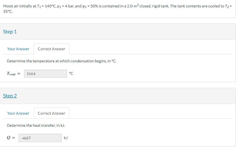 Solved Moist air initially at T_(1)=140\deg C,p_(1)=4 ﻿bar, | Chegg.com
