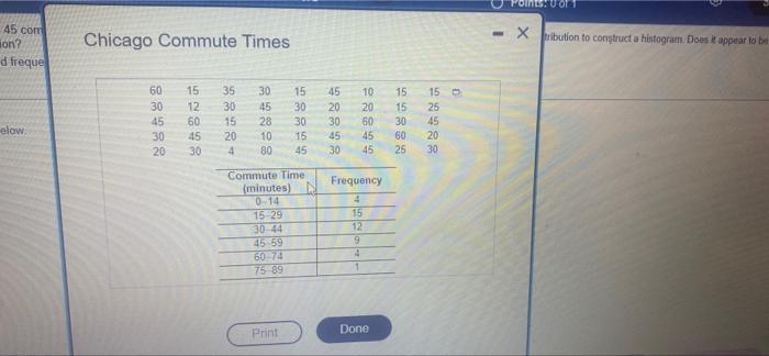 Solved the accompanying data and frequency distribution are | Chegg.com
