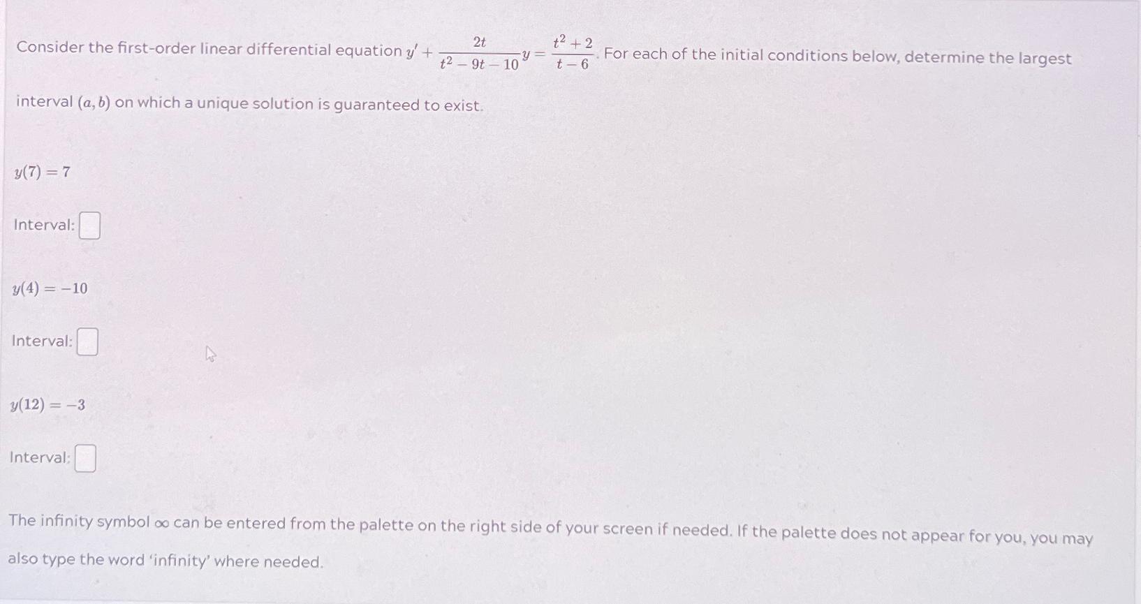 Solved Consider The First Order Linear Differential Equation