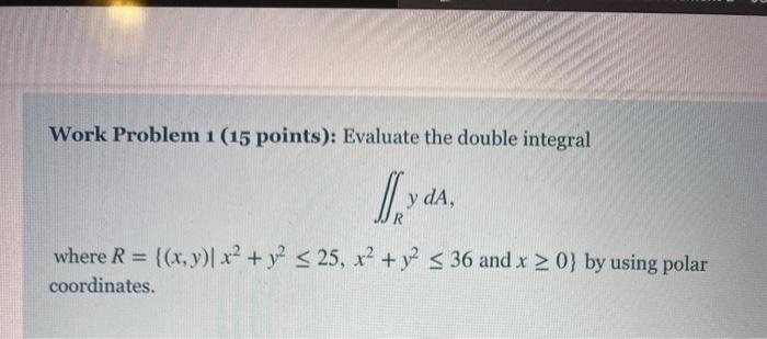 Solved courses / Multivariate Calculus - Work Problem 2 (45 | Chegg.com