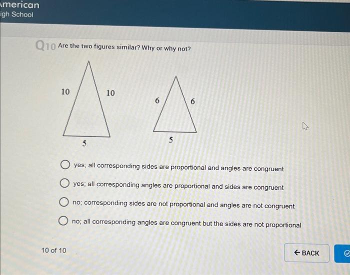 Solved Are the two figures similar? Why or why not? yes; all | Chegg.com