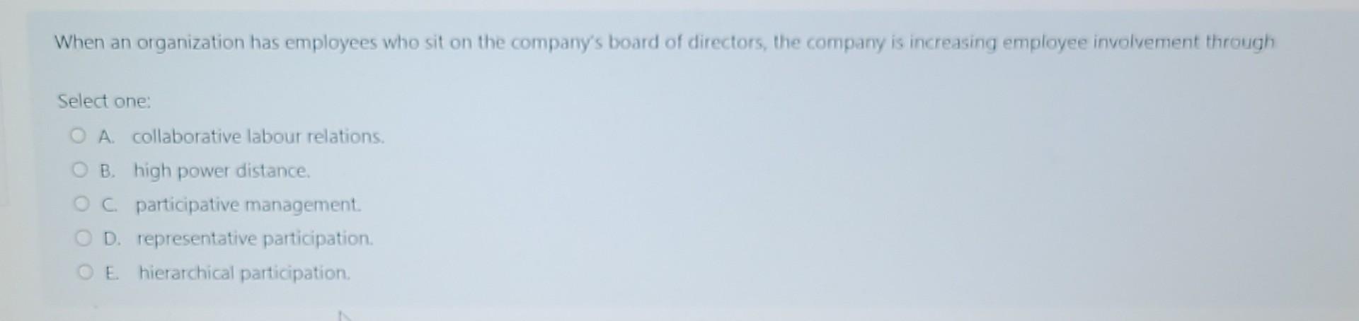 When an organization has employees who sit on the | Chegg.com