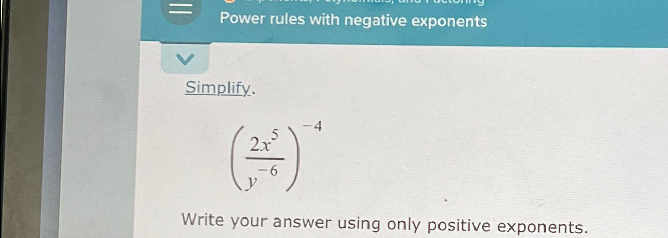 Solved Power rules with negative | Chegg.com