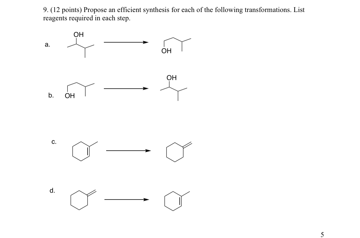 Solved (12 ﻿points) ﻿Propose an efficient synthesis for each | Chegg.com