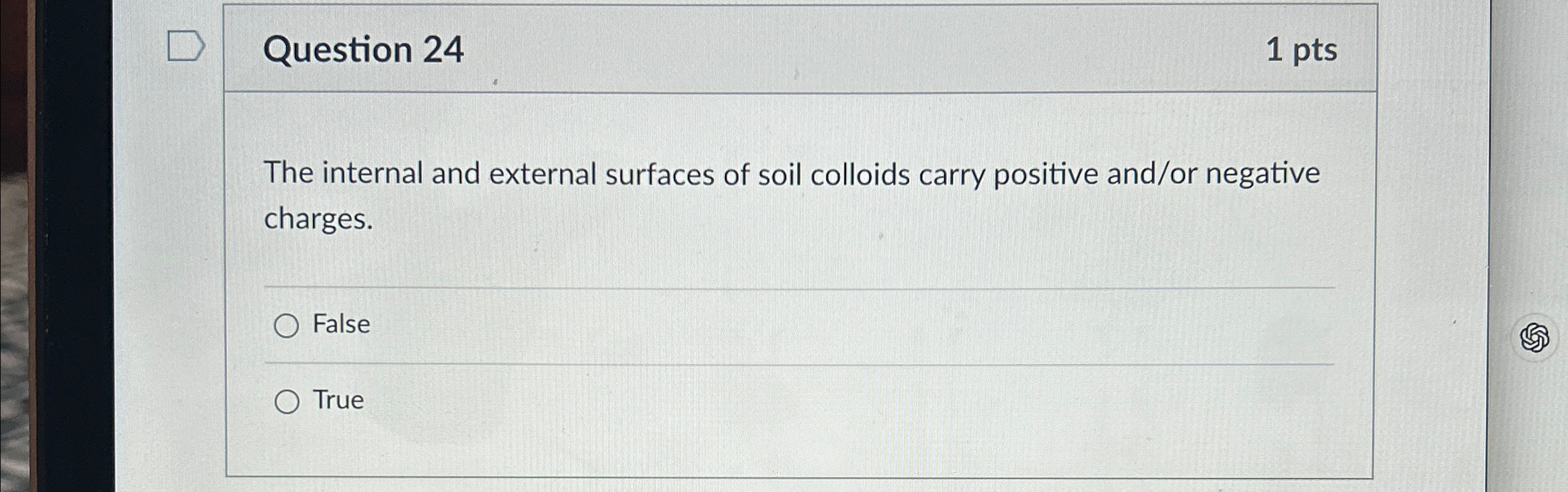 Solved Question 241 ﻿ptsThe internal and external surfaces | Chegg.com