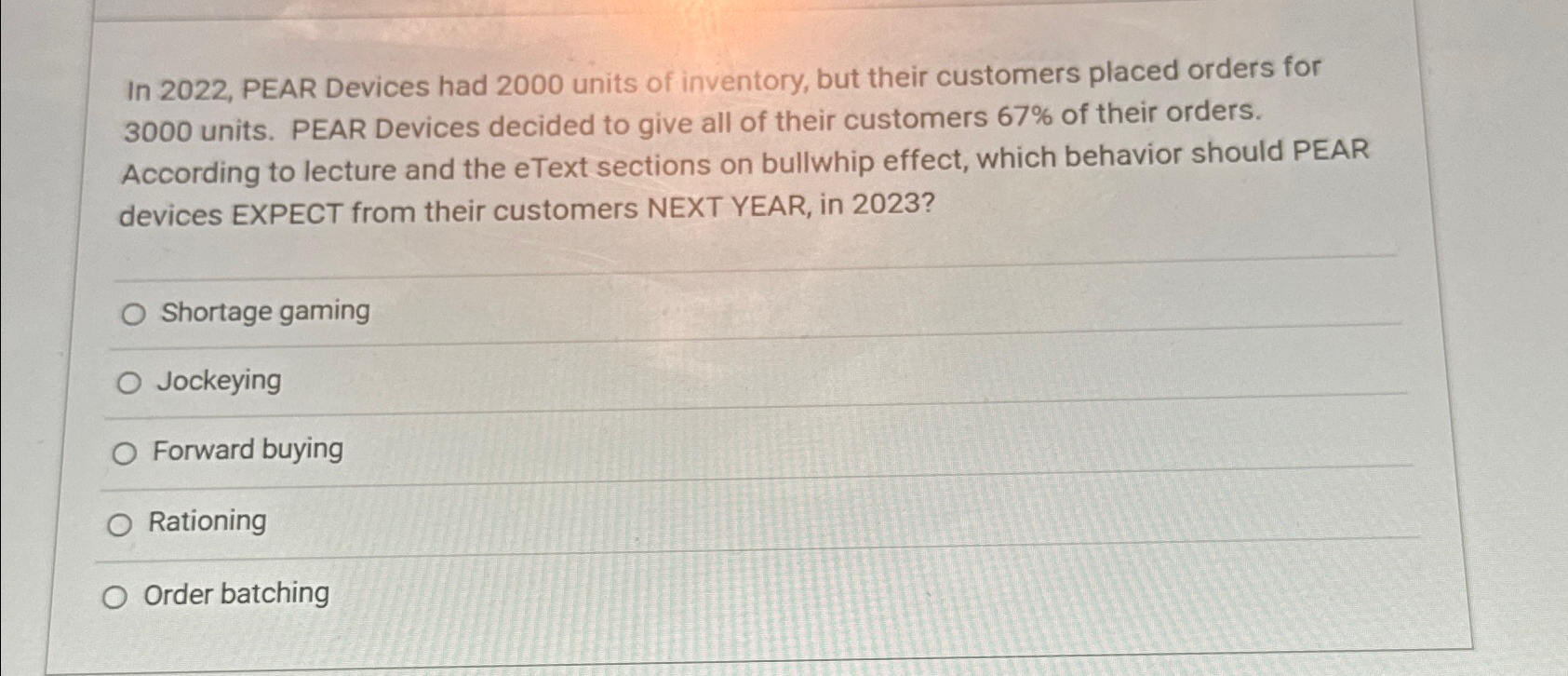 Solved In 2022, ﻿PEAR Devices had 2000 ﻿units of inventory, | Chegg.com