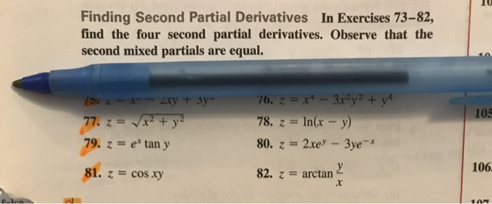 Solved Finding Second Partial Derivatives In Exercises | Chegg.com