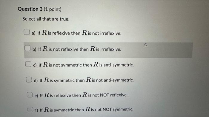 Solved d) R2 is reflexive, symmetric and transitive because | Chegg.com