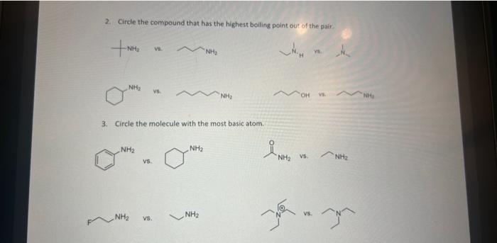 Solved 2. Circle the compound that has the highest boiling | Chegg.com