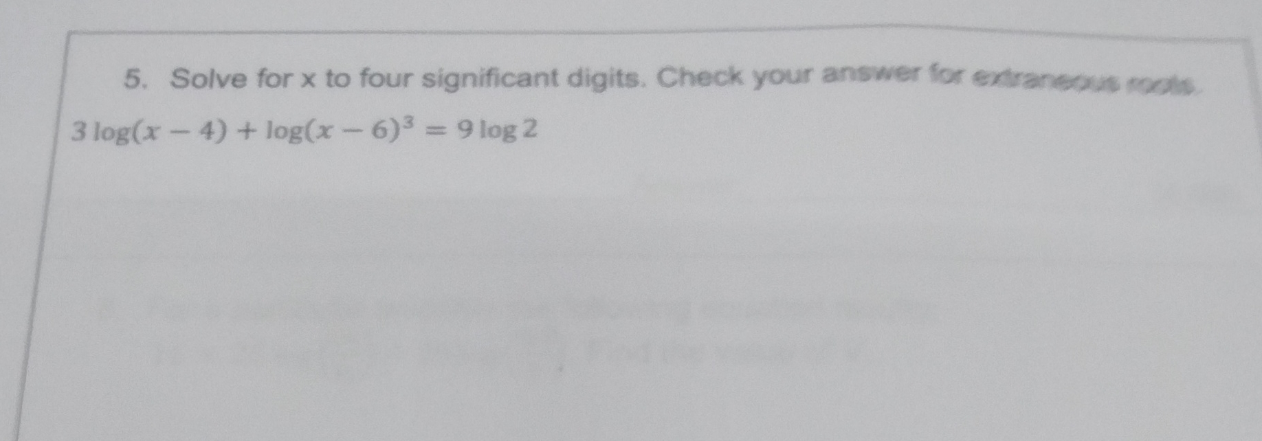 Solved Solve for x ﻿to four significant digits. Check your | Chegg.com