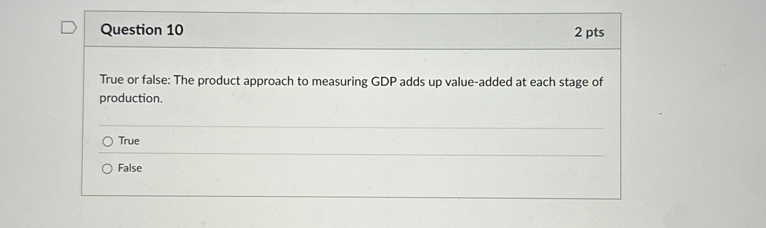 Solved Question 102 ﻿ptsTrue or false: The product approach | Chegg.com