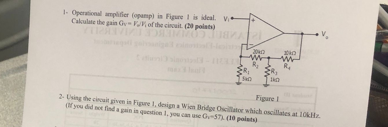 Solved 1- ﻿Operational amplifier (opamp) ﻿in Figure 1 ﻿is | Chegg.com