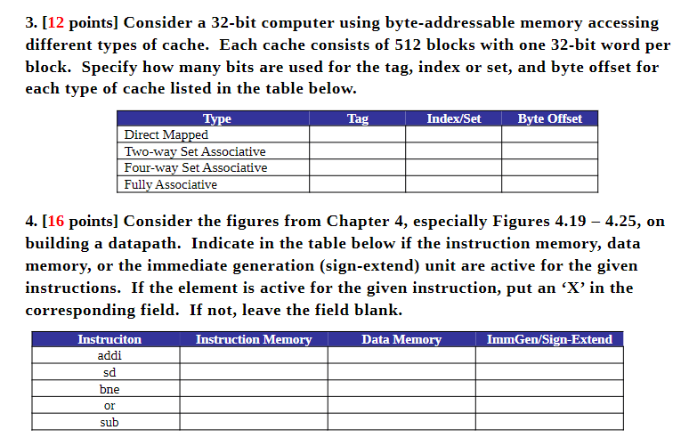 Solved [12 ﻿points] ﻿Consider a 32-bit computer using | Chegg.com