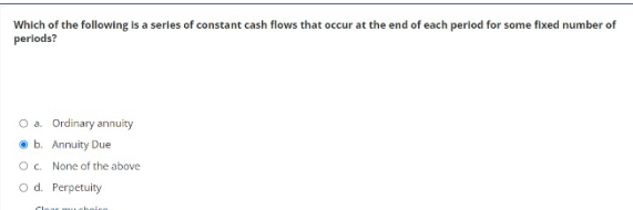 Solved Which of the following is a series of constant cash | Chegg.com