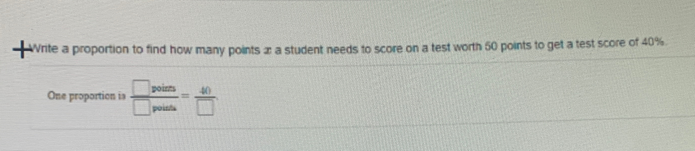 Solved WWite a proportion to find how many points x ﻿a | Chegg.com