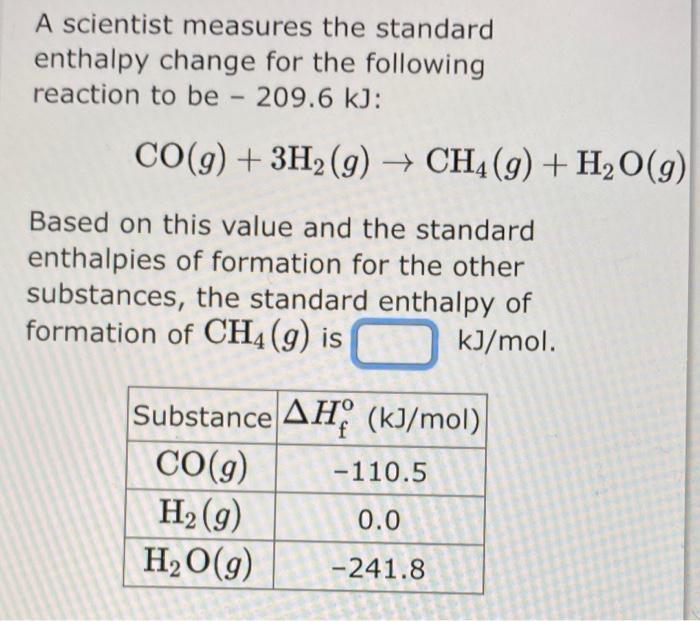 Solved A scientist measures the standard enthalpy change for | Chegg.com