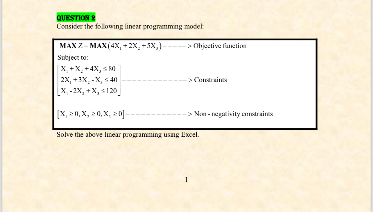 Solved QUESTION 2Consider the following linear programming | Chegg.com