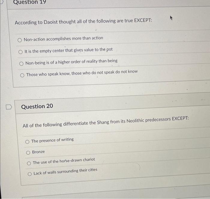 According to Daoist thought all of the following are | Chegg.com