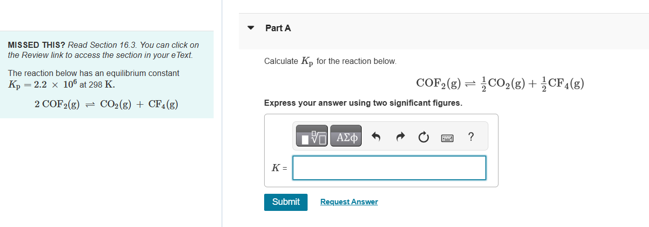 Solved Part AMISSED THIS? Read Section 16.3. ﻿You can click | Chegg.com
