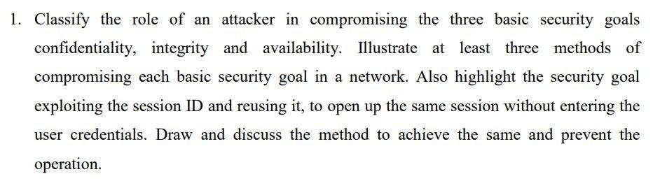 Solved Classify the role of an attacker in compromising the | Chegg.com