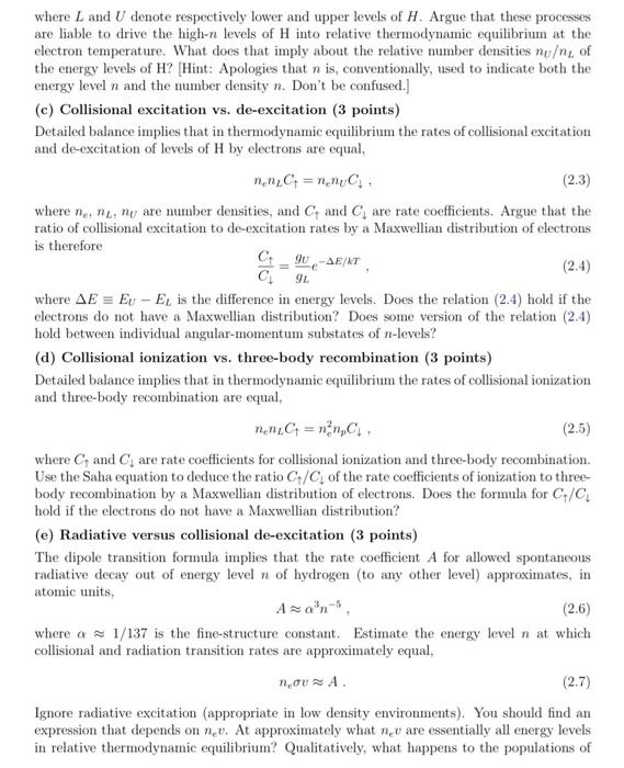 Solved (a) Collisional cross-sections (3 points) Argue from | Chegg.com