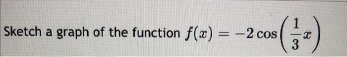 Solved Sketch a graph of the function f(x)=−2cos(31x) | Chegg.com