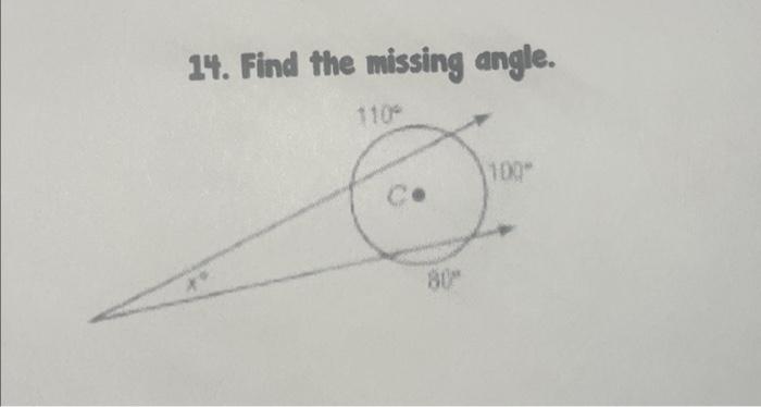 [Solved]: 14. Find the missing angle. 24. Find the missing a