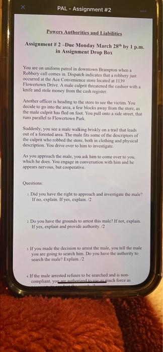 Solved PAL - Assignment #2 Powers Authorities and | Chegg.com