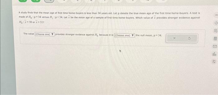 Solved A study finds that the mean age of first time | Chegg.com