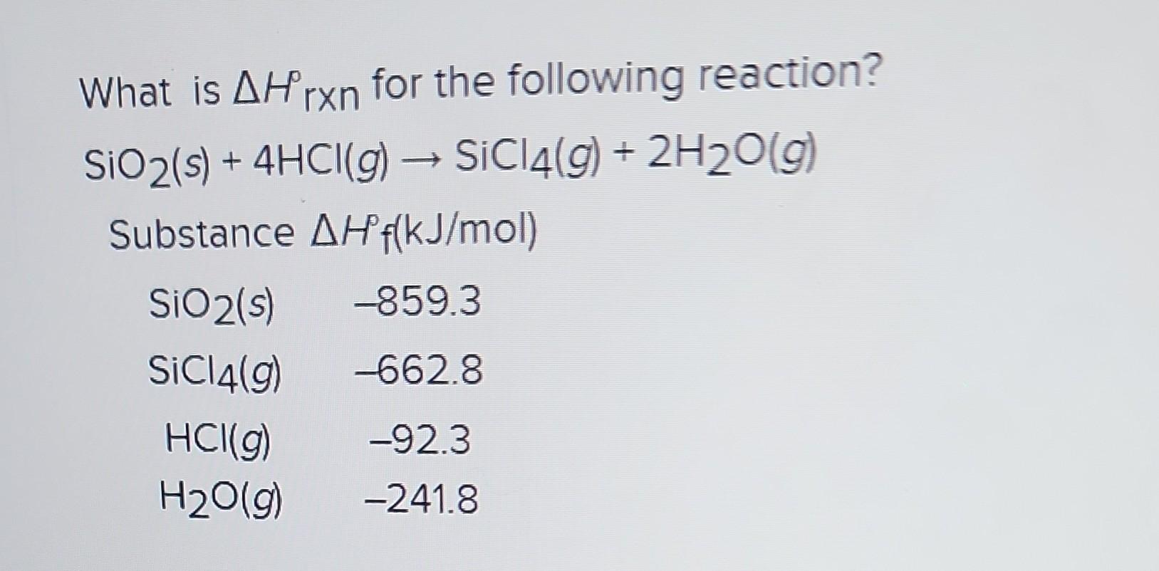 Solved What is ΔHr×n for the following reaction? | Chegg.com