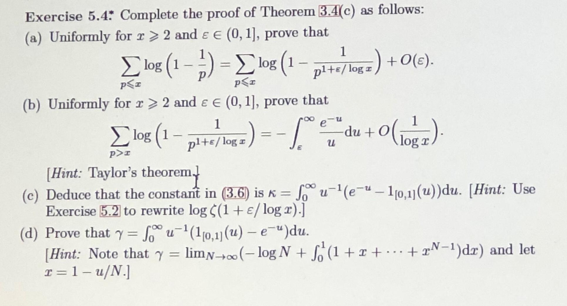 Solved Exercise 5.4* ﻿Complete the proof of Theorem 3.4(c) | Chegg.com