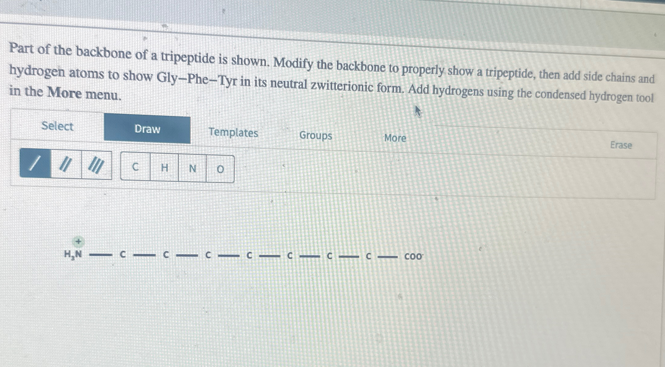 Solved Part of the backbone of a tripeptide is shown. Modify | Chegg.com