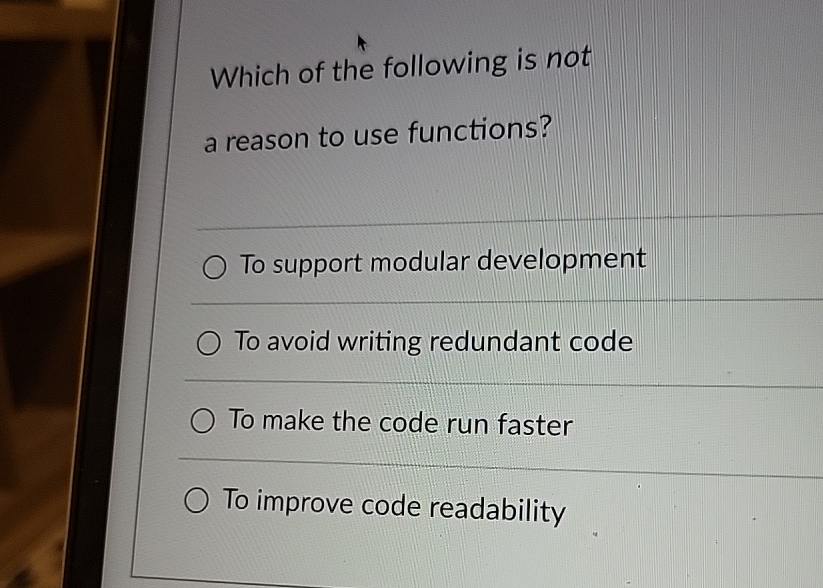 Solved Which of the following is not a reason to use | Chegg.com