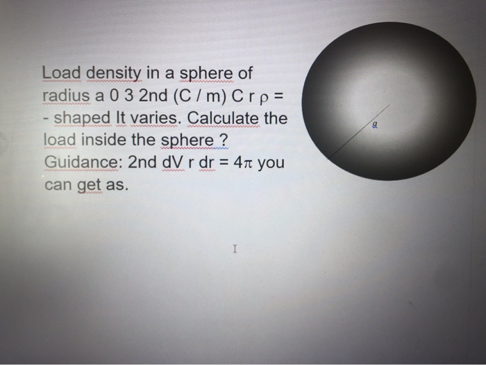 Solved Load density in a sphere of radius a 0 3 2nd (C/m) | Chegg.com