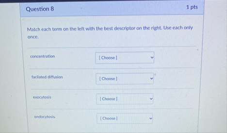 Solved Question 81 ﻿ptsMatch each term on the left with the | Chegg.com