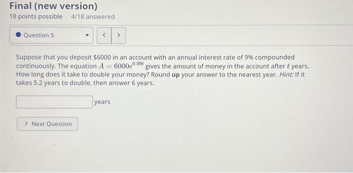 Solved Suppose that you deposit $6000 in an account with an | Chegg.com