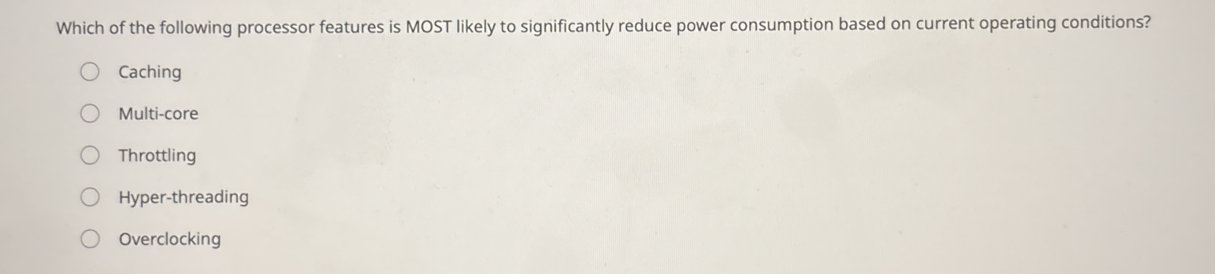 Solved Which of the following processor features is MOST | Chegg.com